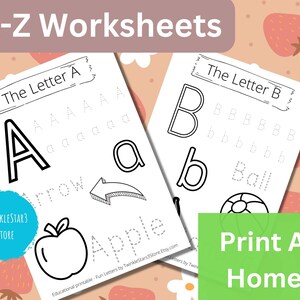 Printable A-Z Worksheets for Kids+toddlers+preschoolers, Educational ...