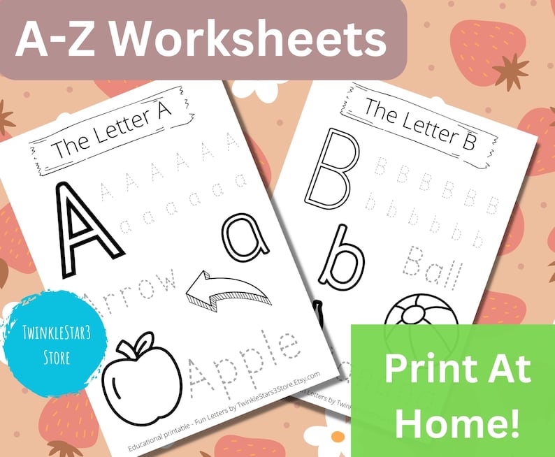Printable A-Z Worksheets for Kids+toddlers+preschoolers, Educational ...