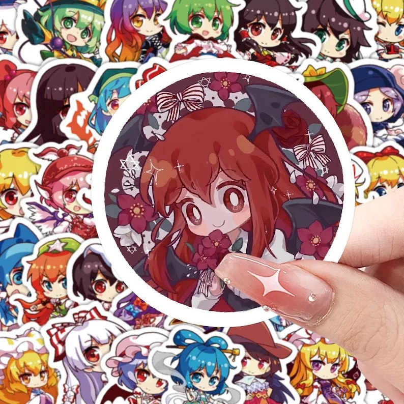 Touhou Project Vinyl Stickers 60pcs Cartoon Sticker Graffiti Decals ...