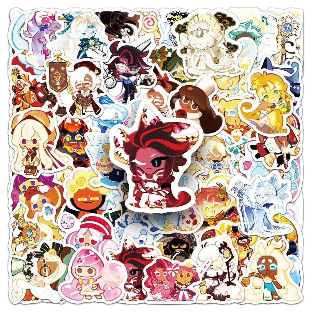 50pcs Cookie Run Kingdom Aesthetics Cartoon Graffiti Stickers for DIY ...