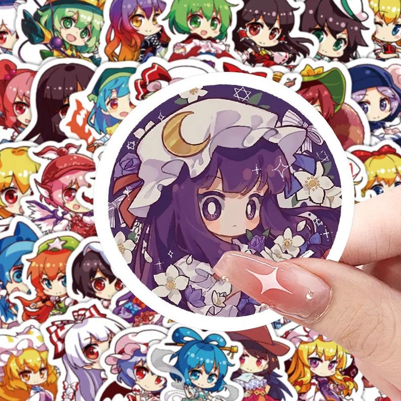 Touhou Project Vinyl Stickers 60pcs Cartoon Sticker Graffiti Decals ...