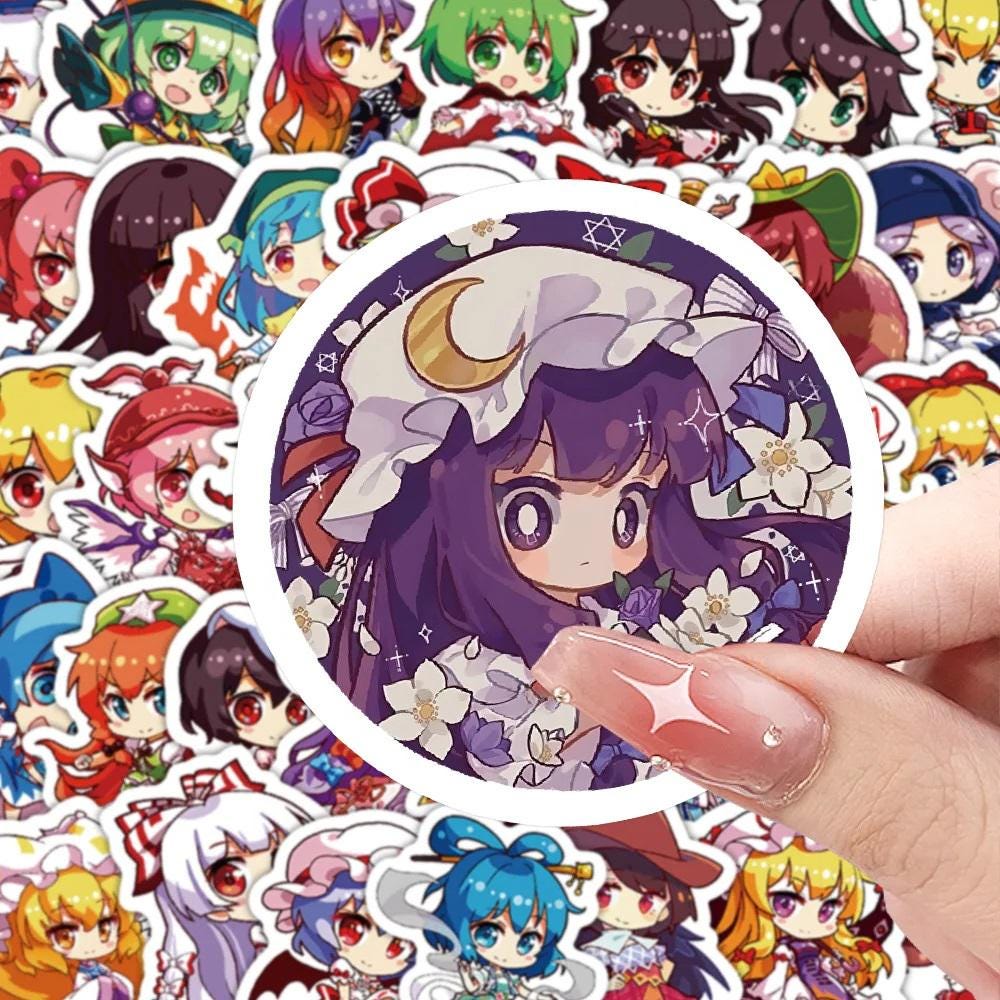 Touhou Project Vinyl Stickers 60pcs Cartoon Sticker Graffiti Decals ...