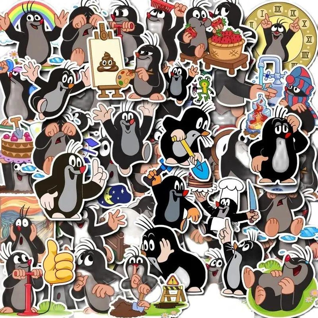 40pcs Cartoon Mole Stickers for Kids Kawaii Decal for DIY Scrapbooking ...
