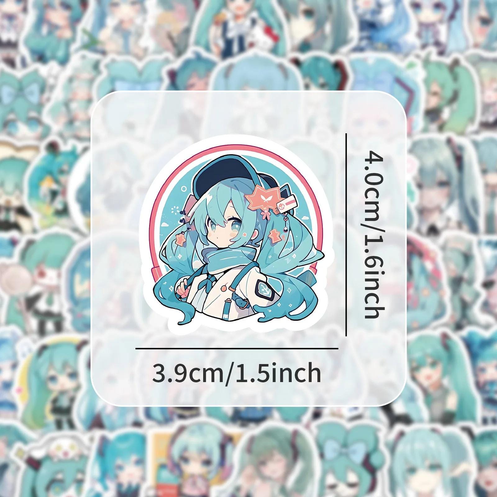 Hatsune Miku Stickers 100pcs Kawaii Cartoon Graffiti Decals Waterproof ...