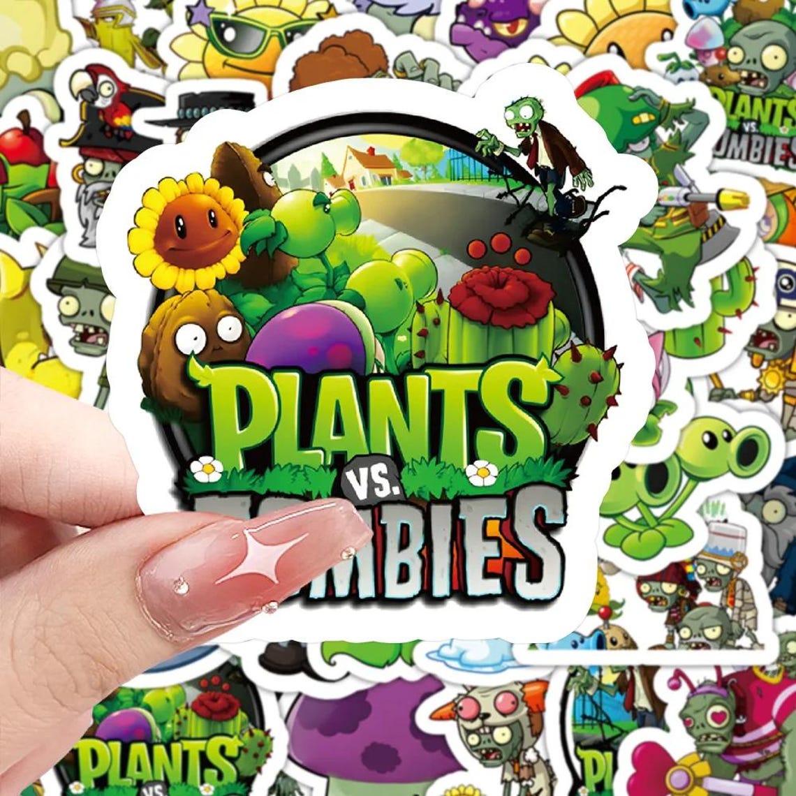 60pcs Plants Vs Zombies Games Sticker Cartoon Halloween Graffiti Vinyl ...
