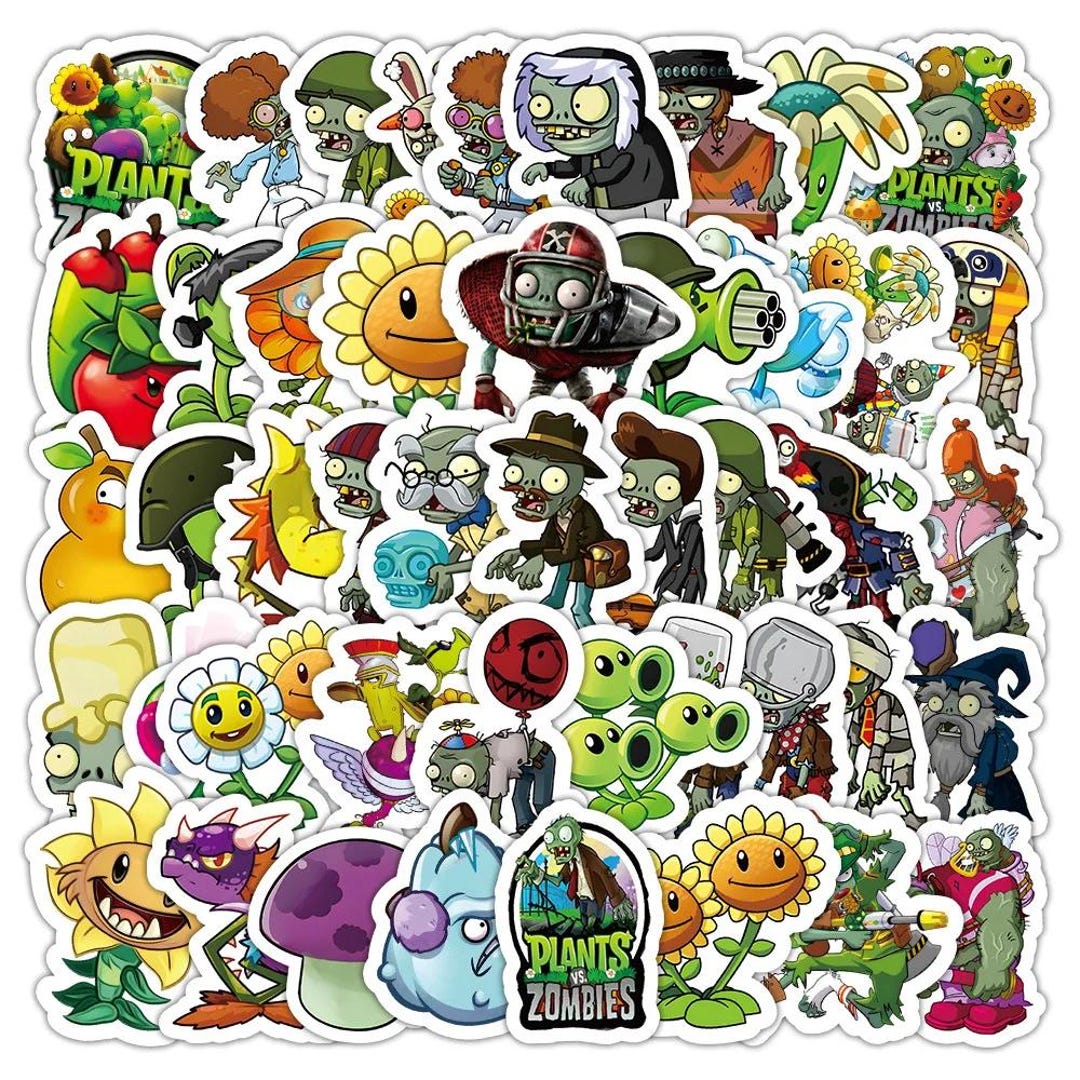 60pcs Plants Vs Zombies Games Sticker Cartoon Halloween Graffiti Vinyl ...