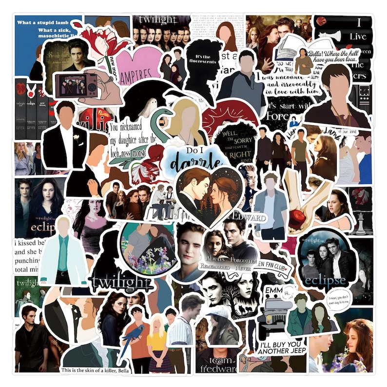 Twilight Stickers 110pcs Edward Sparkle Sticker Graffiti Decals ...