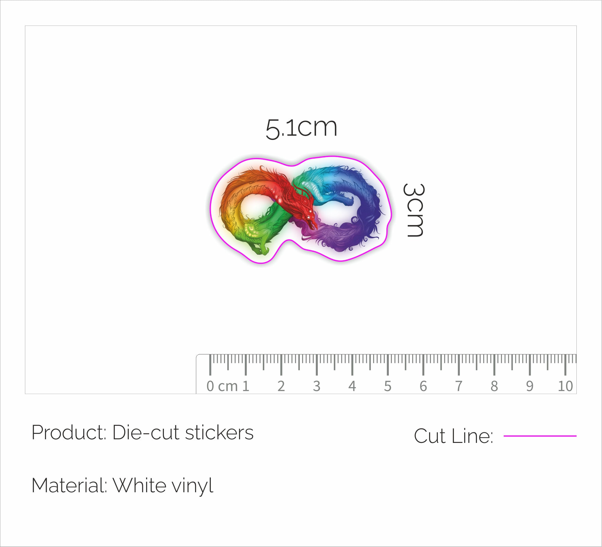 Autism Dragon - Die Cut Sticker on White Vinyl 2"x1.18" - Etsy