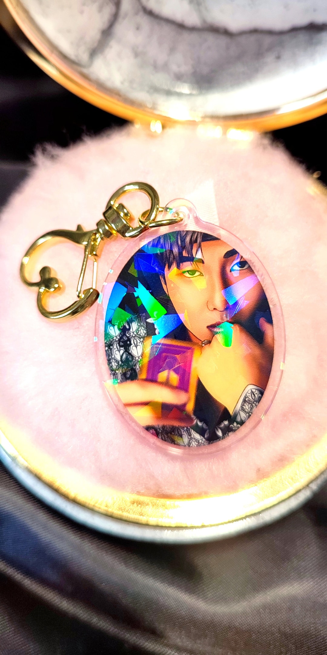 Acrylic Holographic Keychain BTS RM King of Spades Portrait, Fanart ...