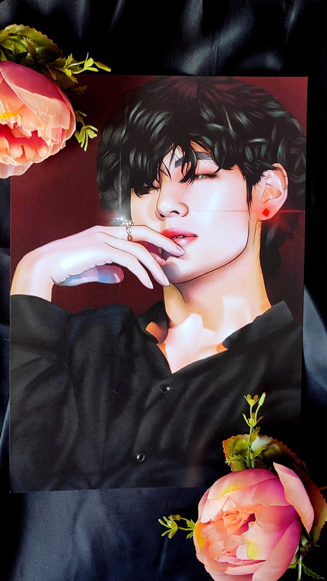 BTS Dark V Portrait A3, A4, A5, A6 Art Print, Fanart, Poster, Army, K ...