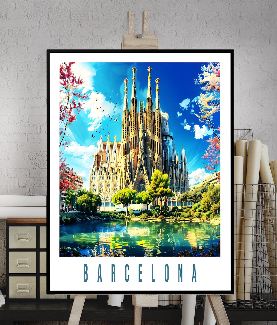 Barcelona Travel Poster Wall Art for Home Decor Travel Poster Barcelona ...