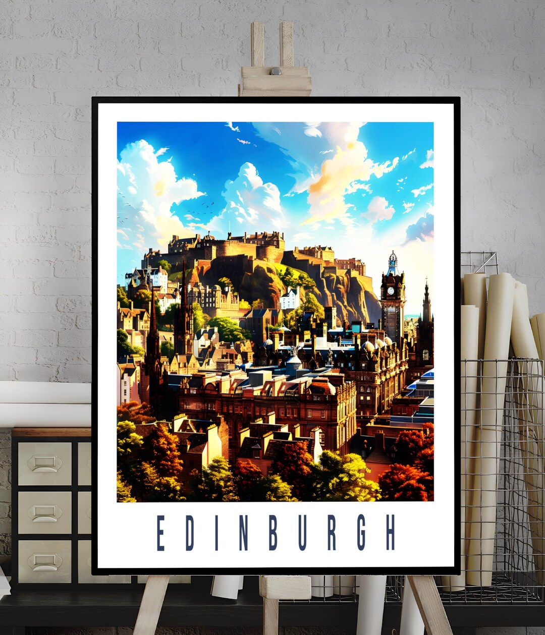 Edinburgh Travel Poster Art Travel Poster Edinburgh Wall Art Travel ...