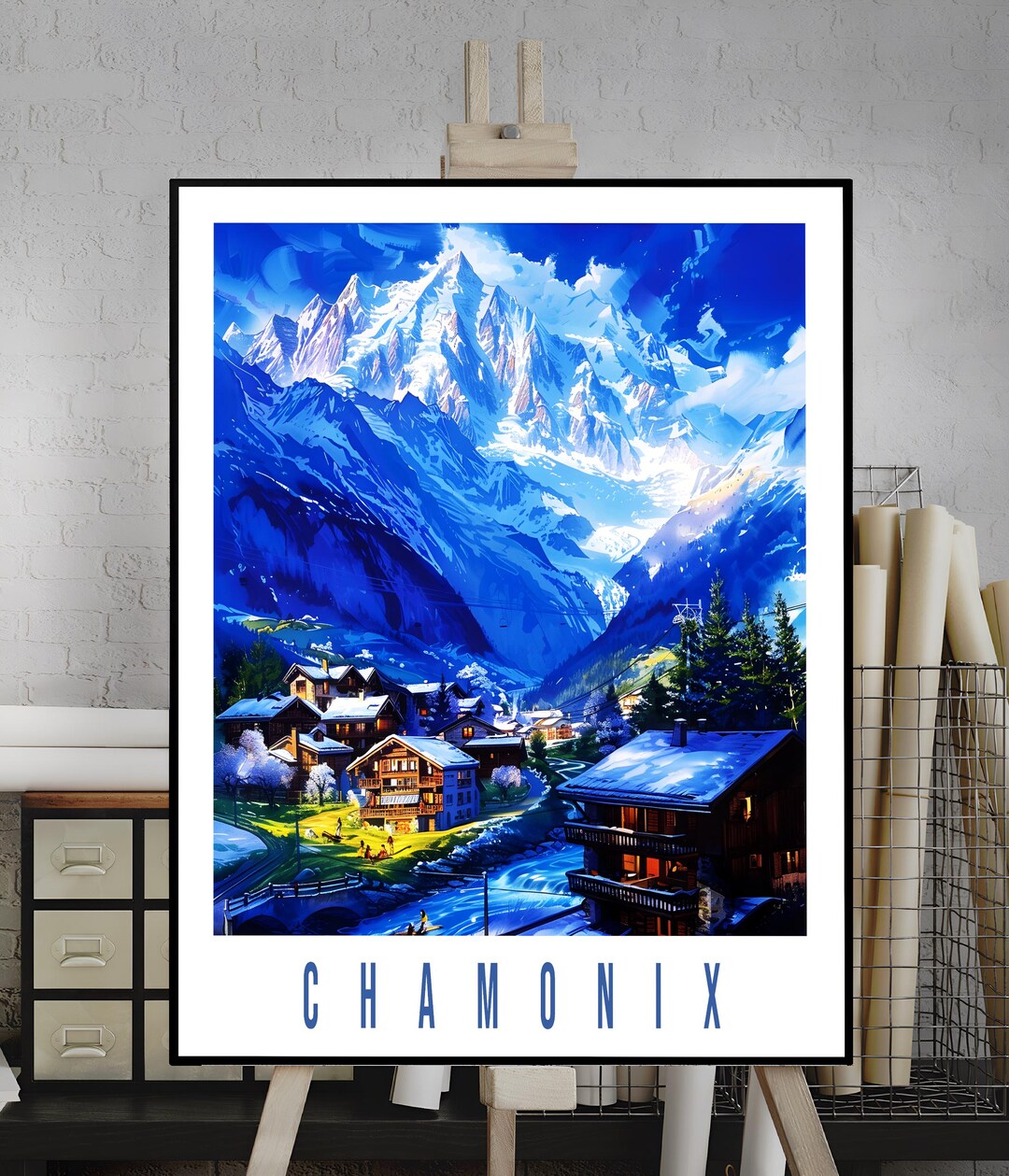 Chamonix Travel Poster Gift Idea Travel Poster Chamonix-mont-blanc Wall ...
