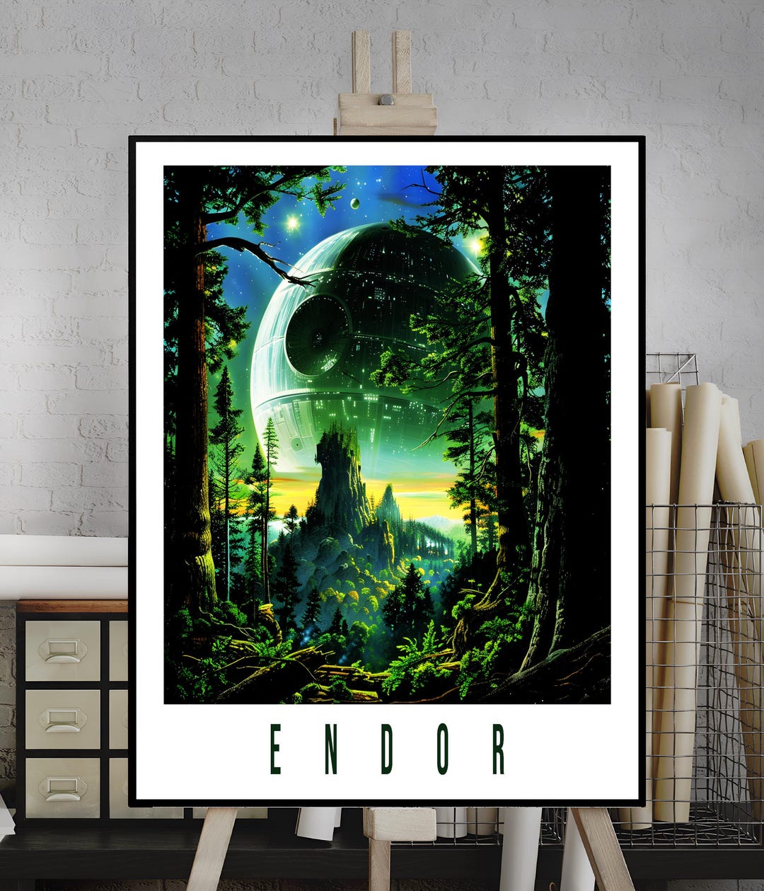 Endor Star Wars Planet Wall Art Endor Planets Vintage Poster Endor Home ...