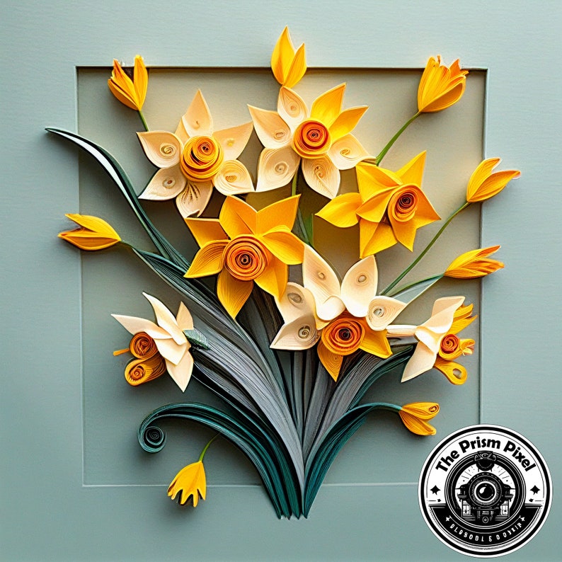 Quilled Daffodils for Mothers Day - Etsy