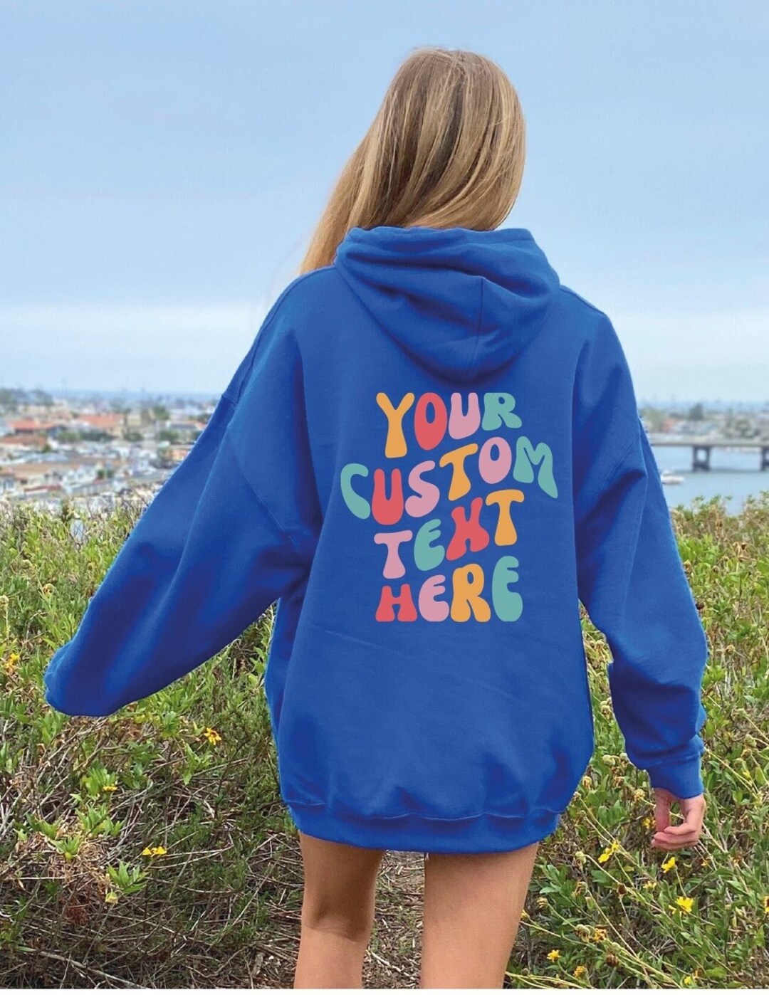 Your Custom Text Here on BACK Sweatshirt/hoodie, Personalized ...