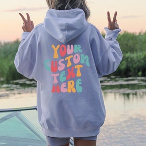 Your Custom Text Here on BACK Sweatshirt/hoodie, Personalized ...