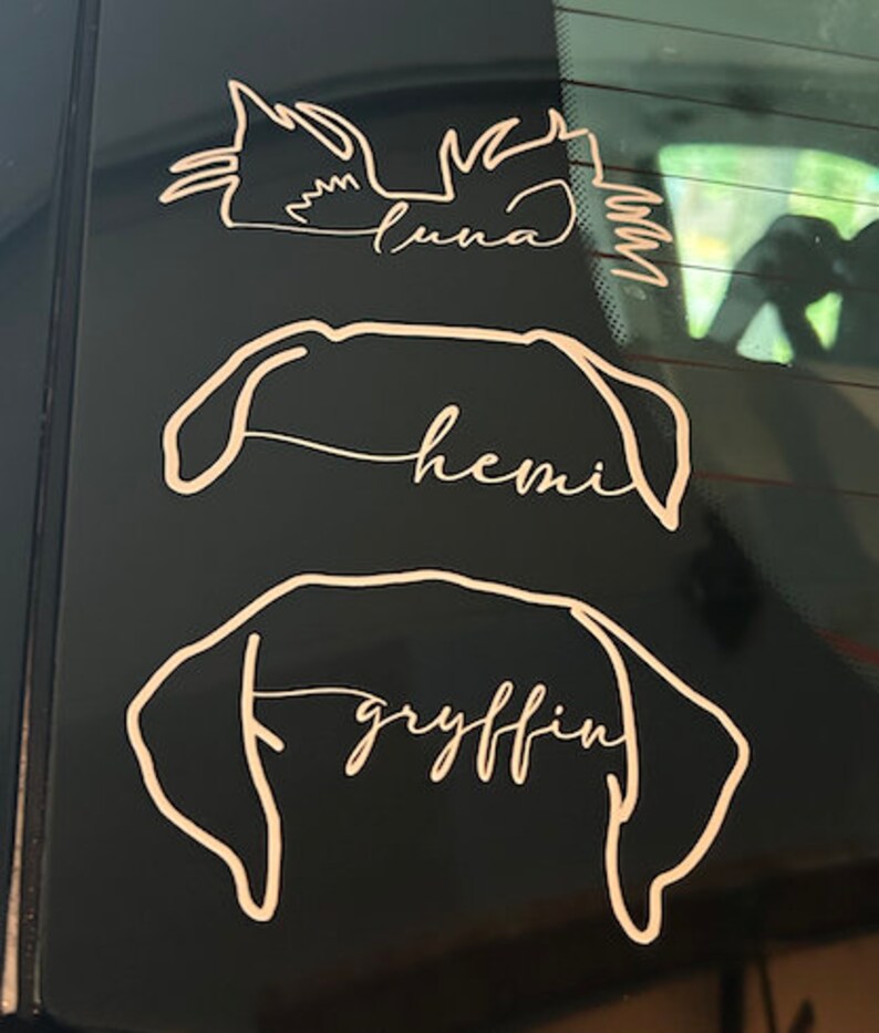 Dog Decals Customizable Dog Ear Stickers Car Decals Dog - Etsy