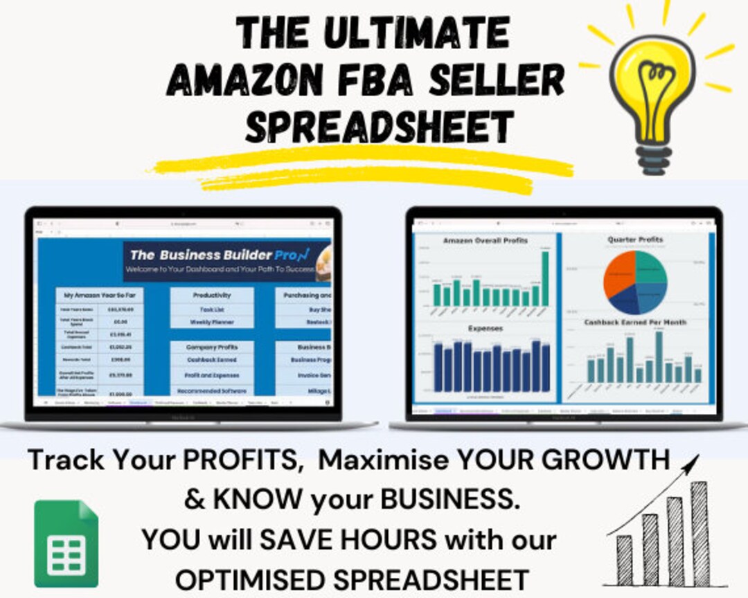 The Ultimate AMAZON FBA SELLER Reseller Spreadsheet uk Pounds Version Track Profits, Expenses ...