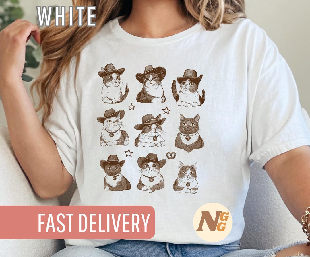 Cowboy Cat Shirt, Funny Western Kitty T-shirt, Cat Lover Gift, Cute Cat ...