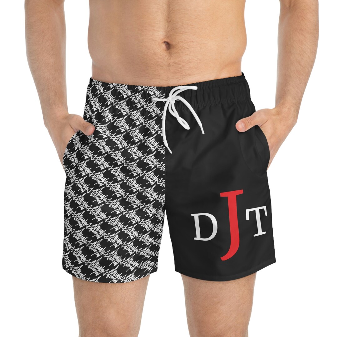 Donald Trump, Signature Collection, New 2024 DJT Black/white Swim ...