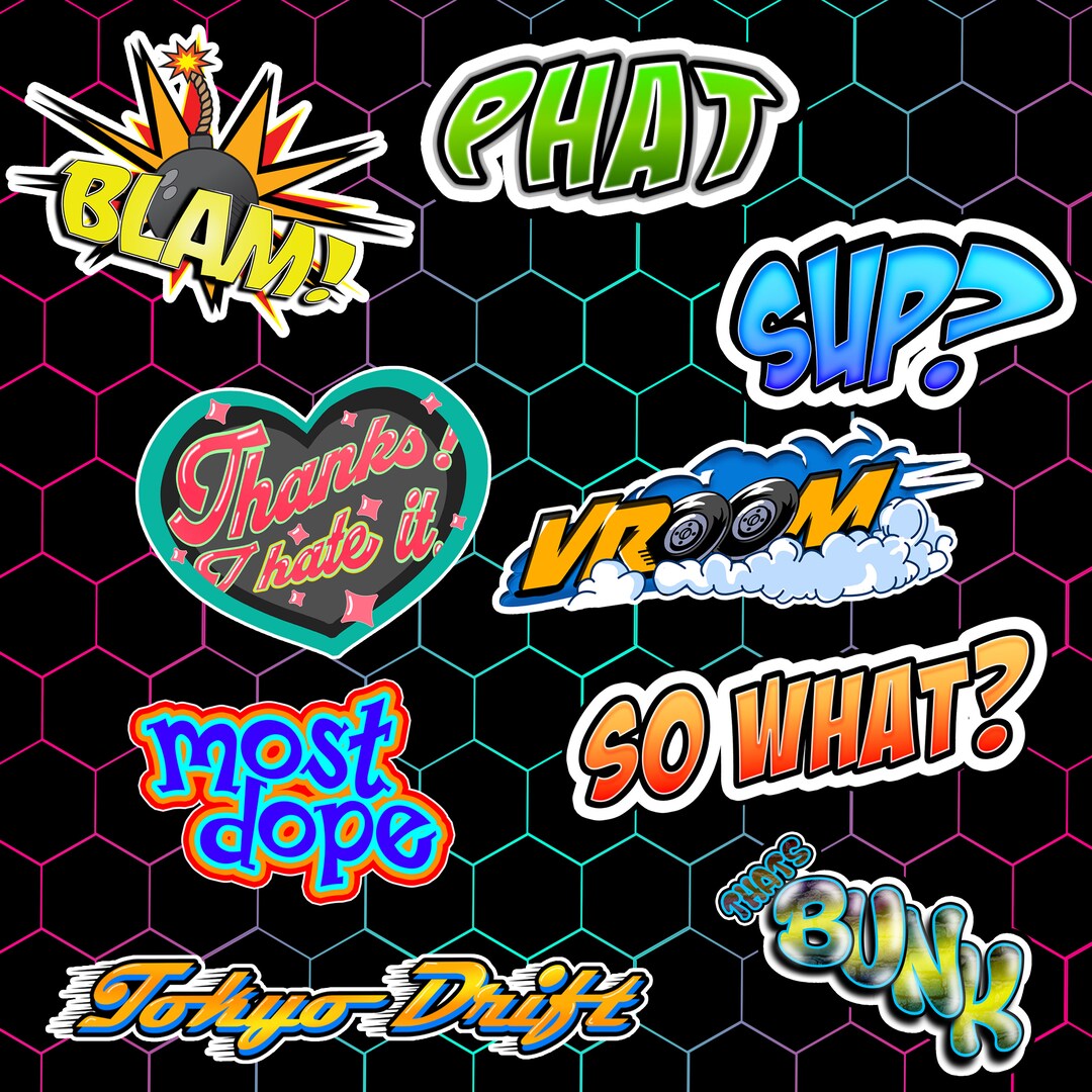 Comic Word Art Vinyl Stickers / Dead Head Art Studio - Etsy