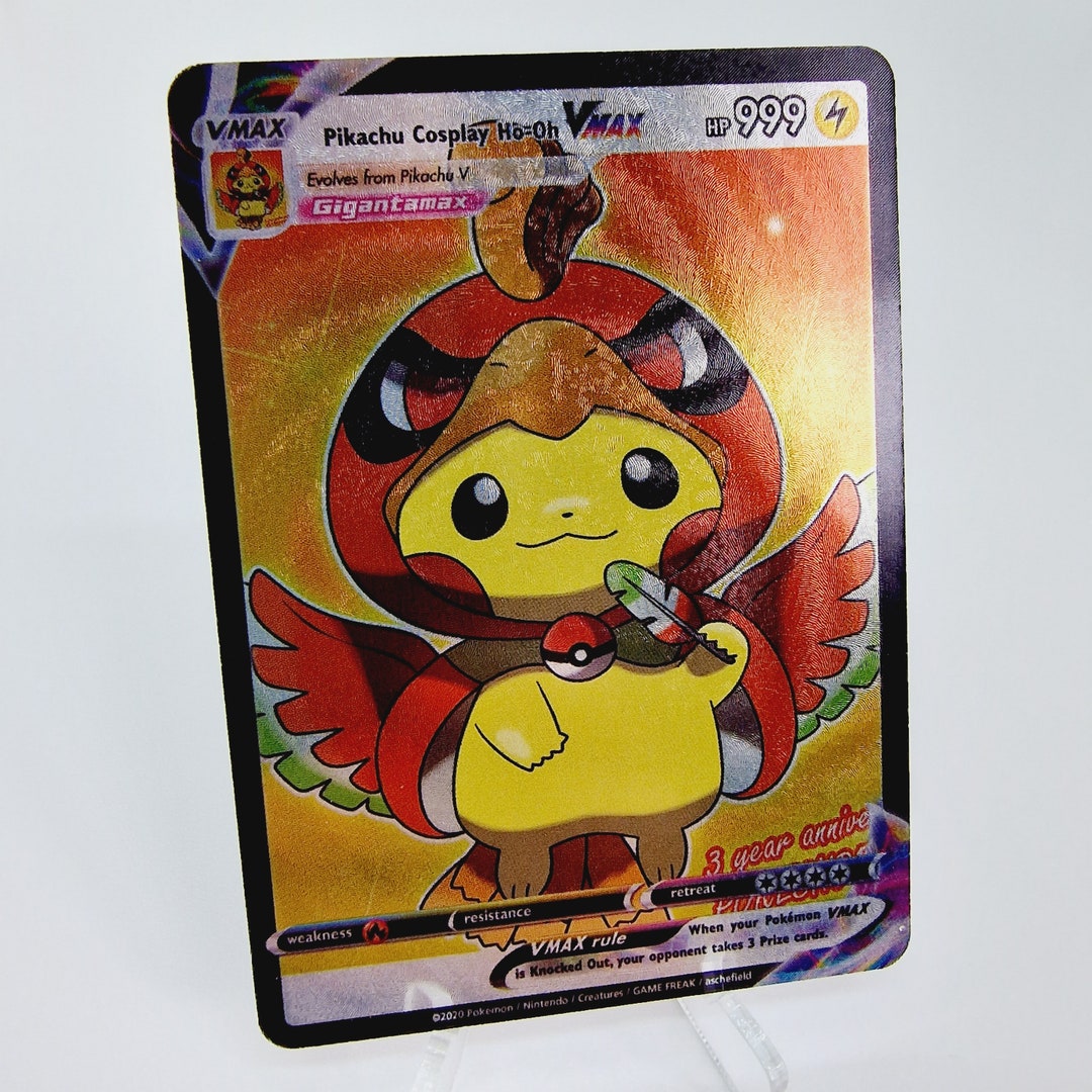 Pokemon Map Pikachu Cosplay Ho-oh Vmax Full Art Holo - Etsy