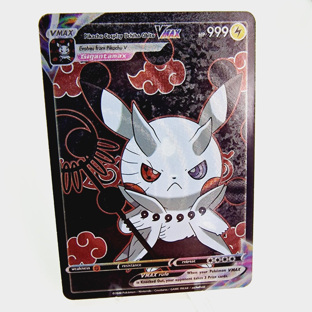 Pokemon Map Pikachu Cosplay Uchiha Obito Vmax Full Art Holo - Etsy