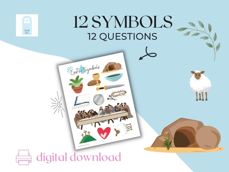 Easter Symbols Family Activity, Printable 16 Symbols in Eggs, Remember ...