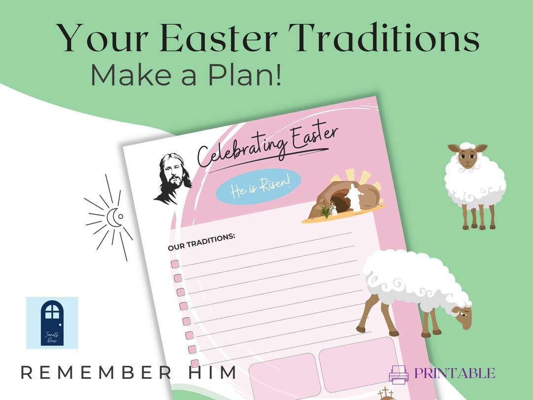 Easter Traditions, Printable Easter Worksheet, Make a Plan for This ...