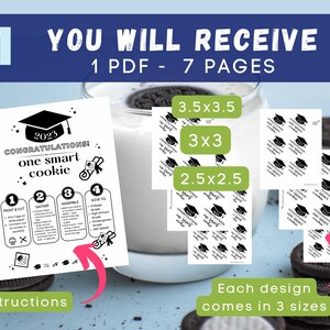 Graduation Gift Tags Printable for a Cookie Gift, Turning a Sleeve of ...