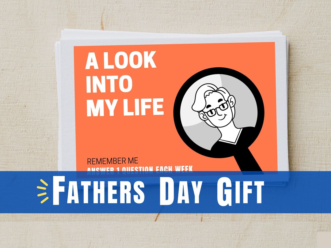 Fathers Day Printable Gift for Dad, Questions for Dad, Birthday Gift ...