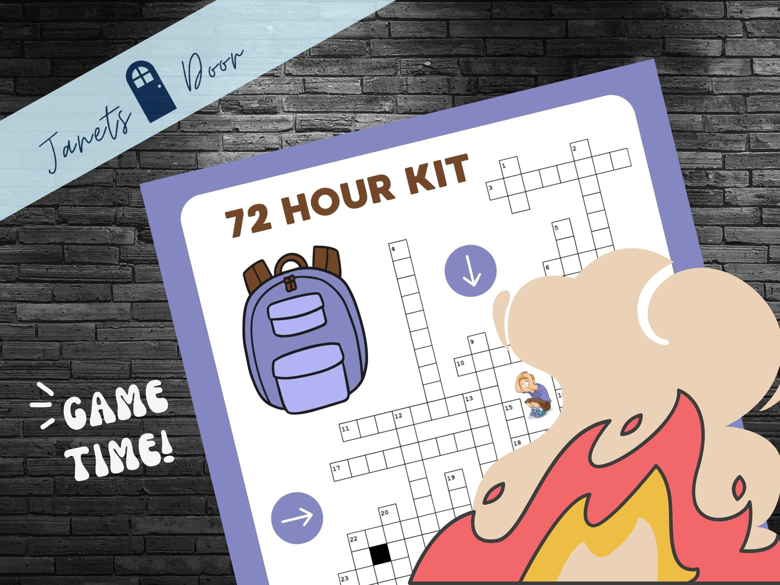 Crossword and Maze Puzzles With Emergency Preparedness Theme, Printable ...