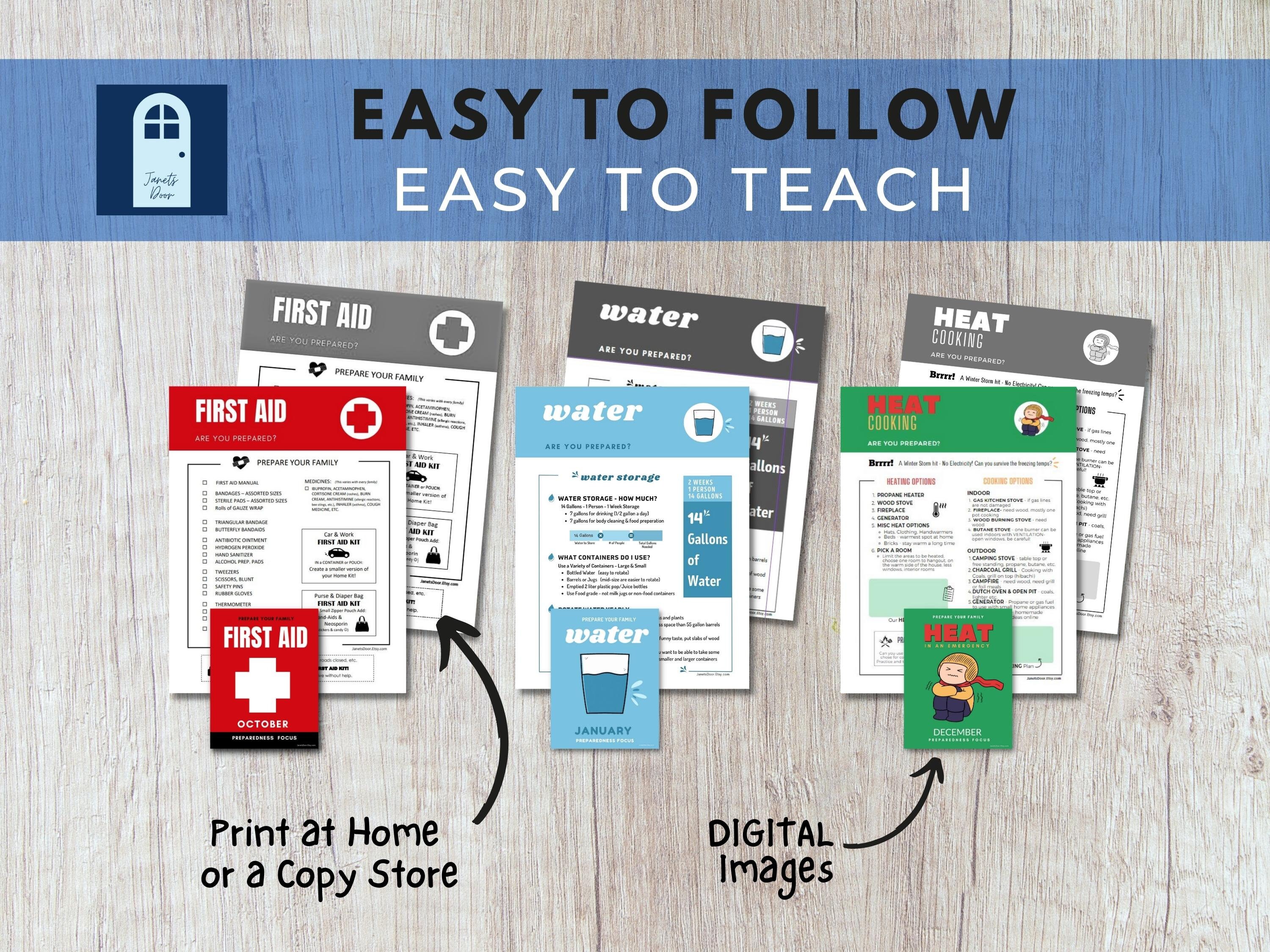 Emergency Bundle 12 Month Preparedness Plan Printable, Calendar and ...