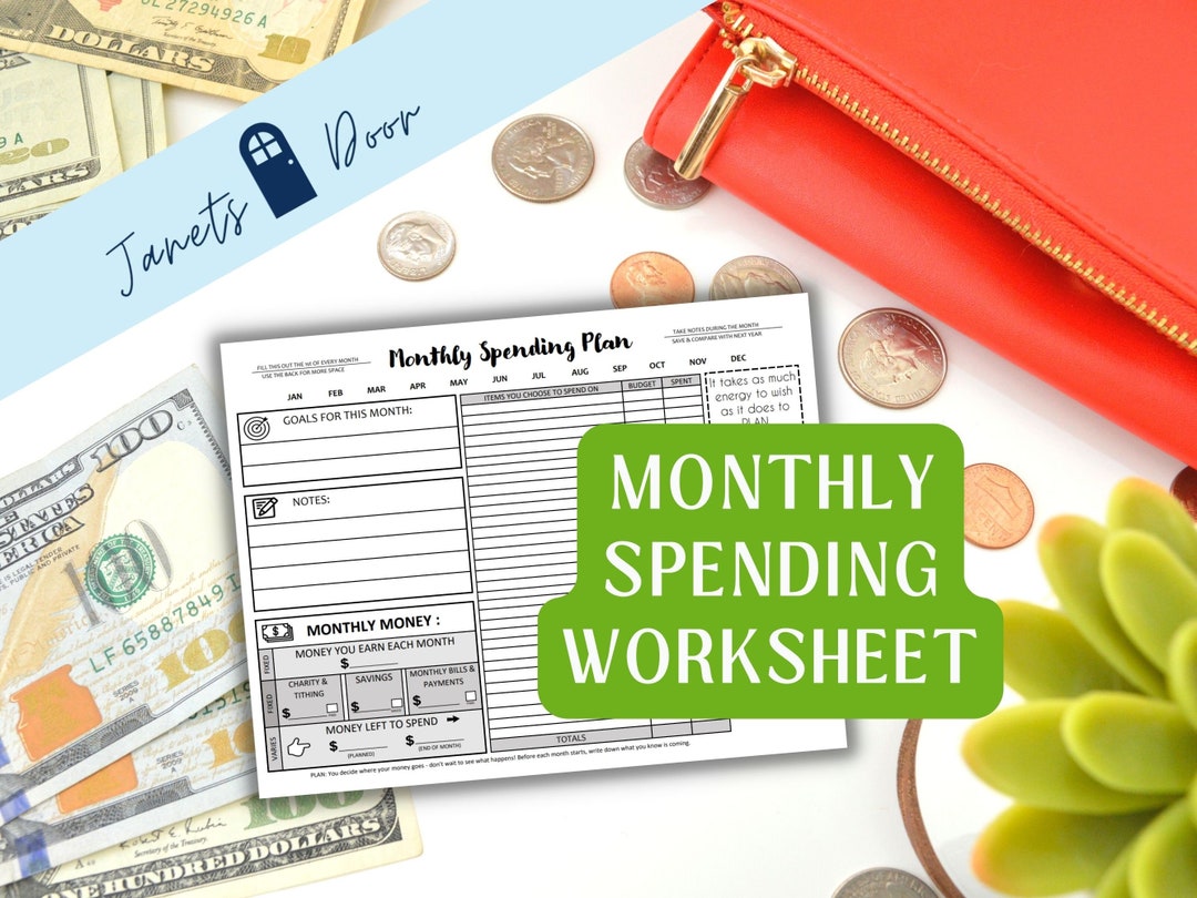 Budget Worksheet Money Saving Help to Keep You in Your Budget, Track ...