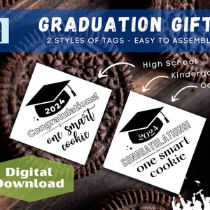 Graduation Gift Tags Printable for a Cookie Gift, Turning a Sleeve of ...