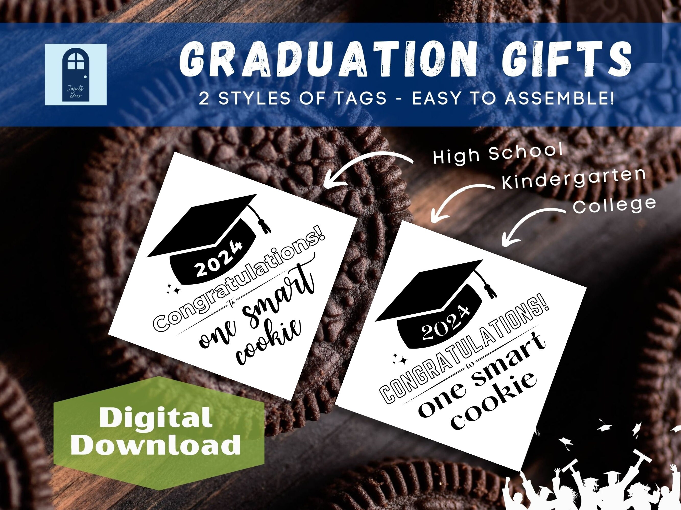Graduation Gift Tags Printable for a Cookie Gift, Turning a Sleeve of ...