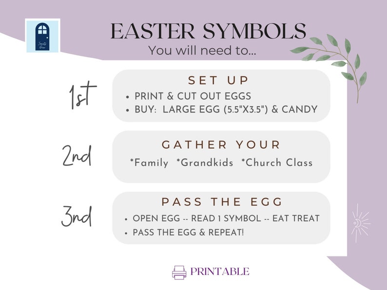 Easter Symbols Family Activity, Printable 16 Symbols in Eggs, Remember ...