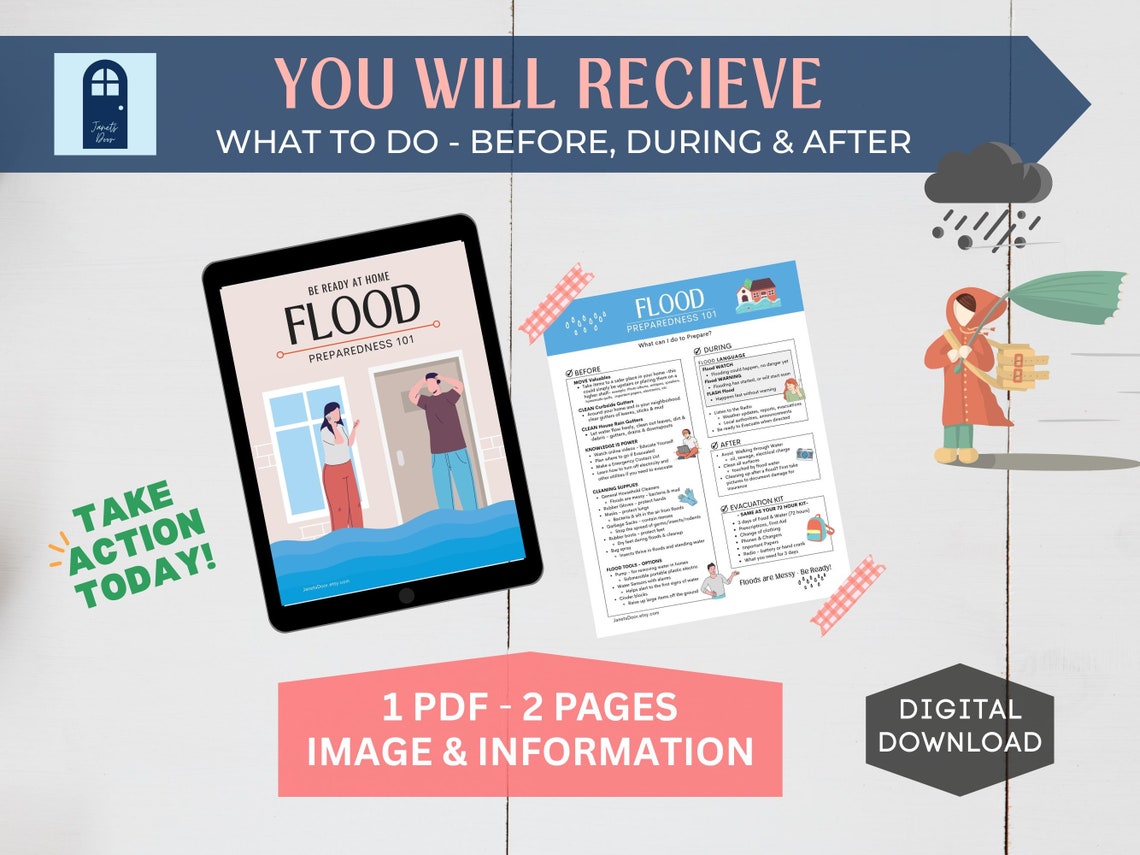 Flood Preparedness Printable Emergency Disaster Awareness, How to ...