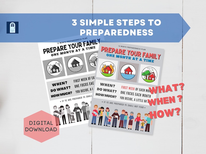 Emergency Preparedness 1 Year Calendar Worksheet Printable - Etsy