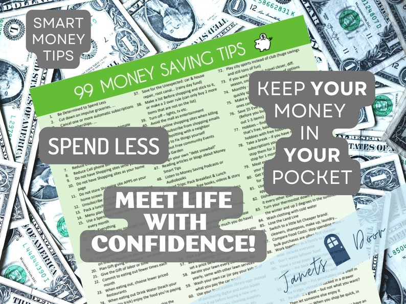 Money Saving Tips Printable, Smart Ideas to Keep Your Money in Your ...