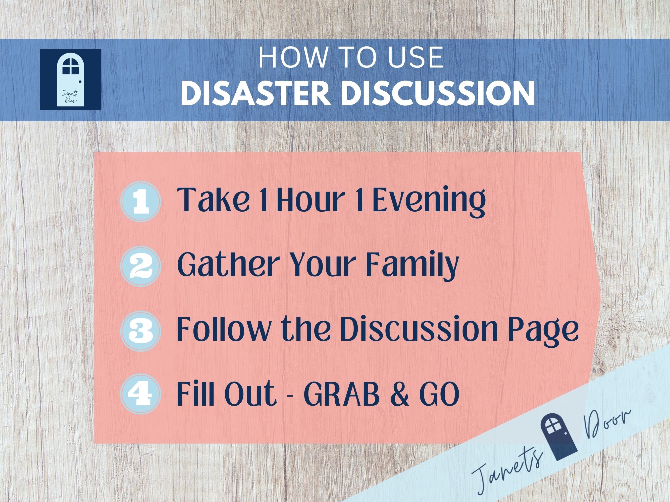 Family Discussion Printable, Grab and Go List, Disaster Discussion and ...
