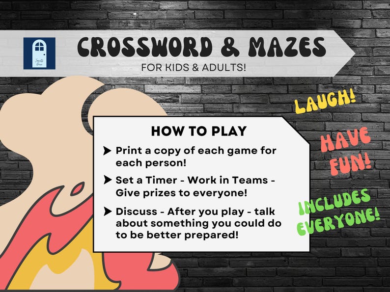 Crossword and Maze Puzzles With Emergency Preparedness Theme, Printable ...