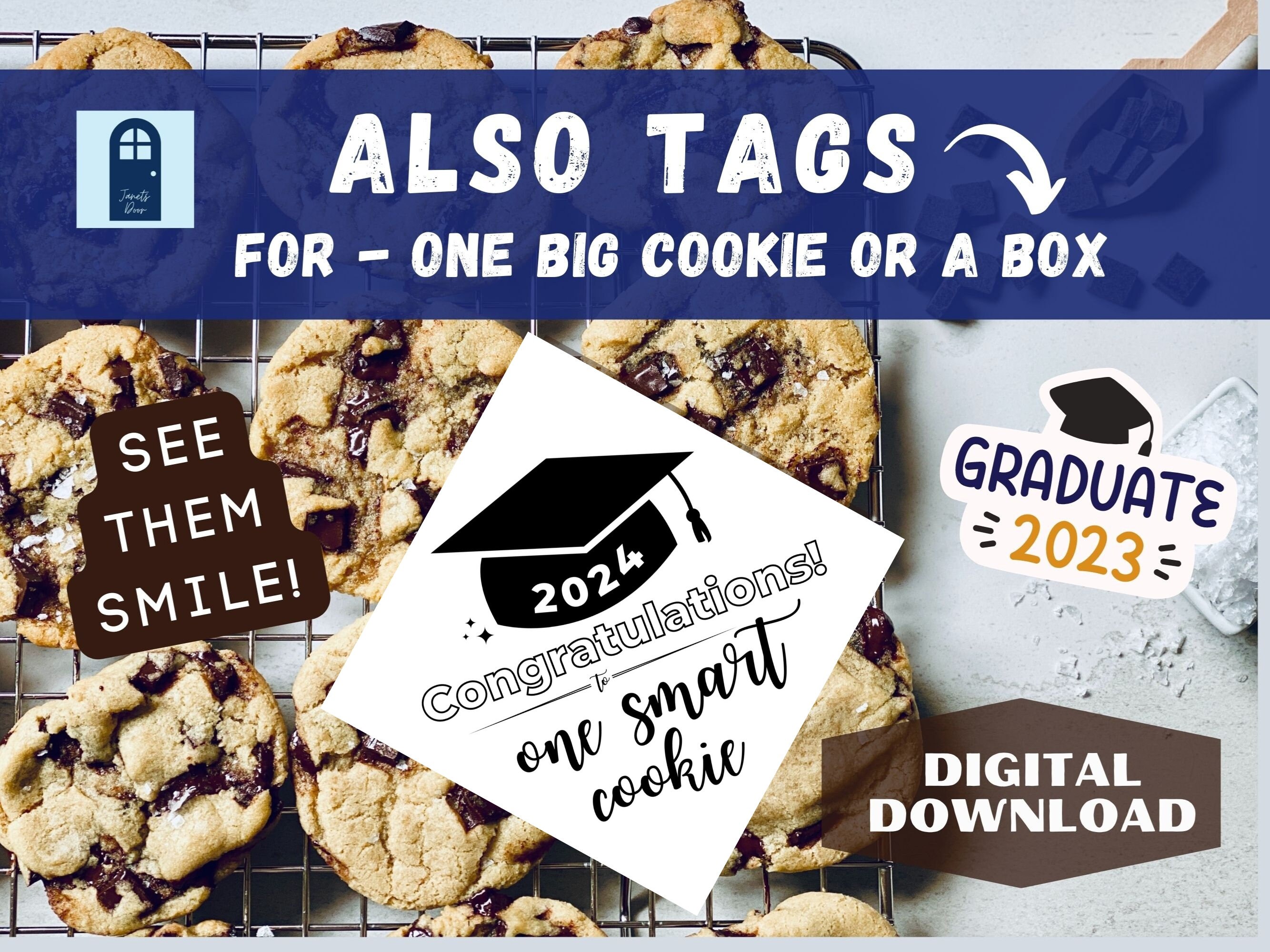 Graduation Gift Tags Printable for a Cookie Gift, Turning a Sleeve of ...
