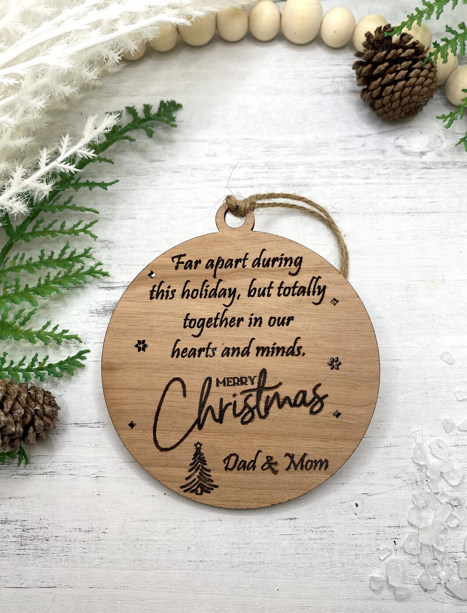 Wooden Christmas Tree Decor / Personalized Ornaments / Long-distance ...