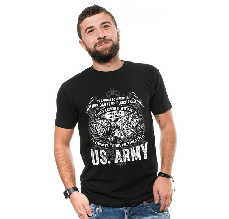 Mens US Army T-shirt Soldier Shirts USA Patriotic Gifts Military Tee ...