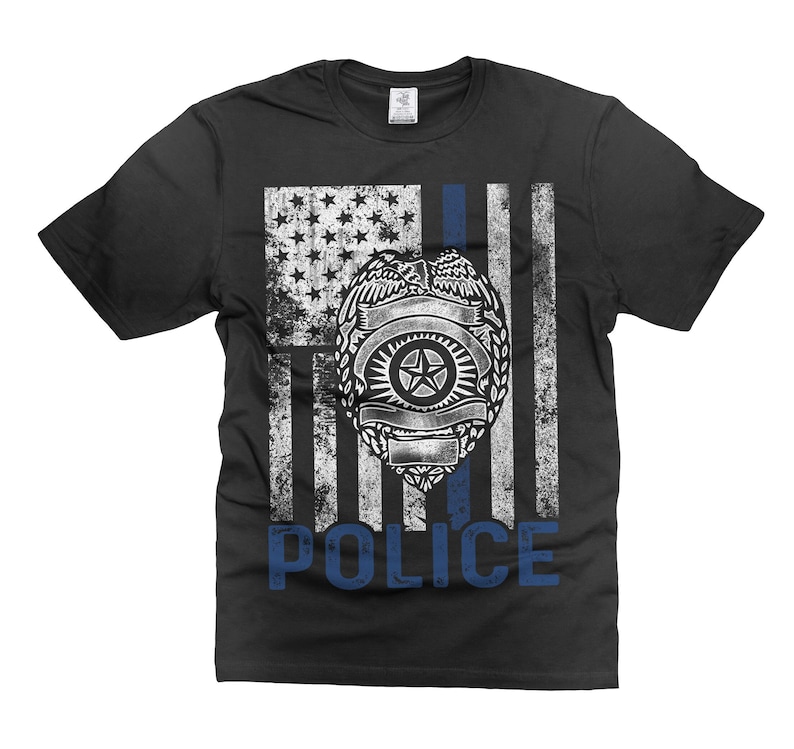 Mens Police Badge T-shirt: Patriotic Police Officer Gift - Etsy