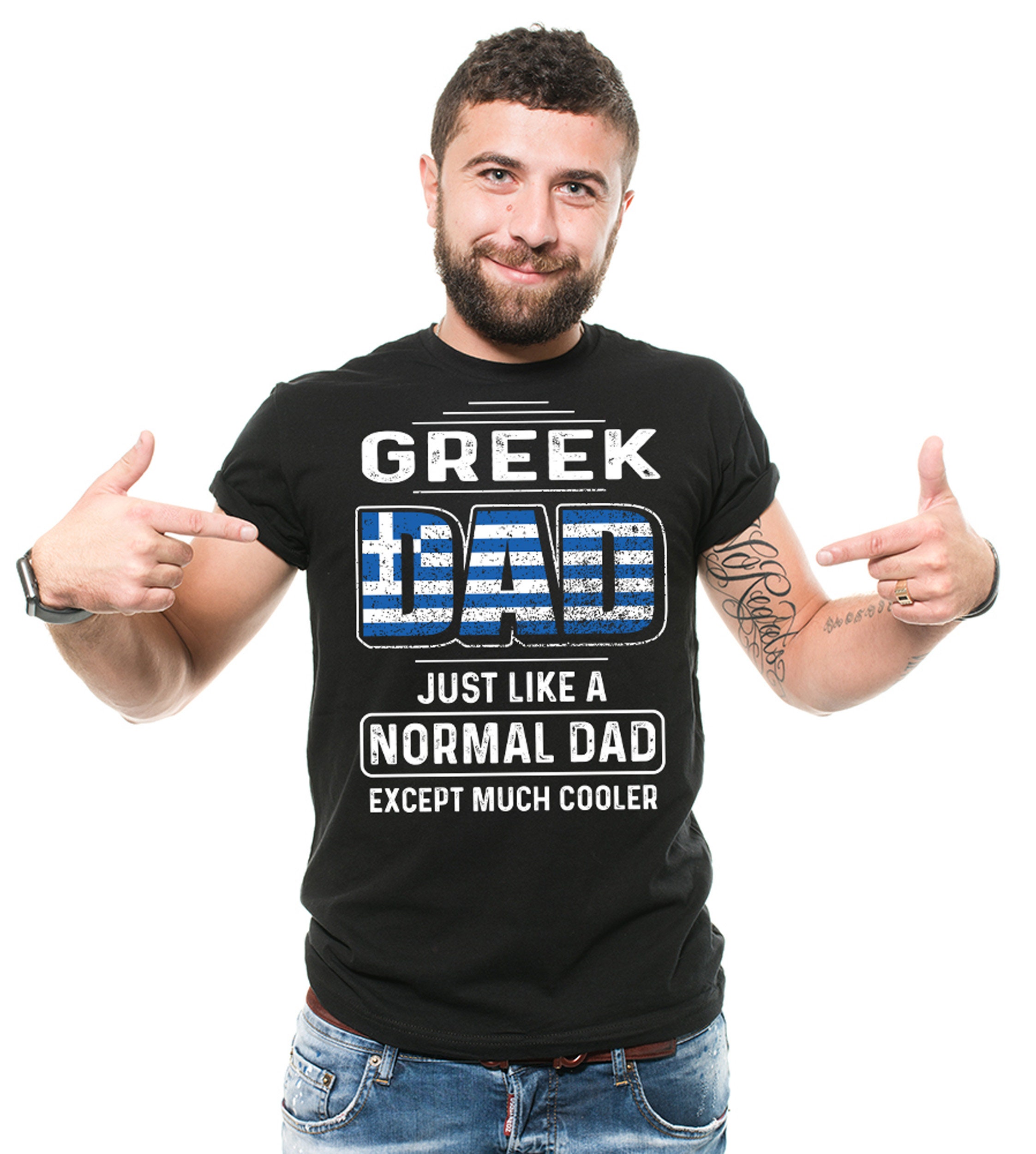 Mens Greek Dad T-shirt Fathers Day Greek Shirt Greek Patriotic Shirt ...