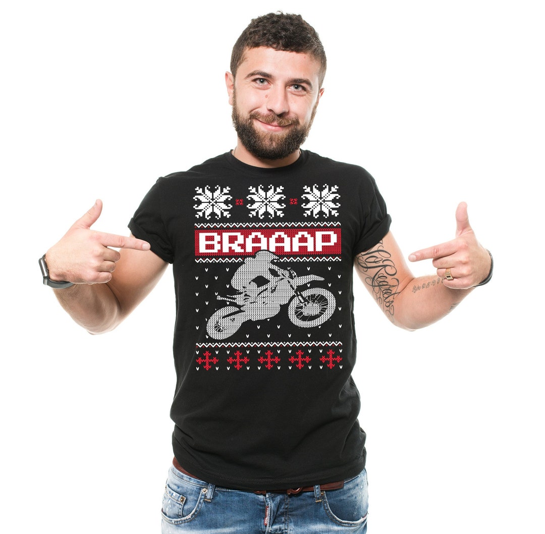 Mens Motorcycle Christmas T-shirt: BRAAAP Biker Rider Xmas Gift - Etsy