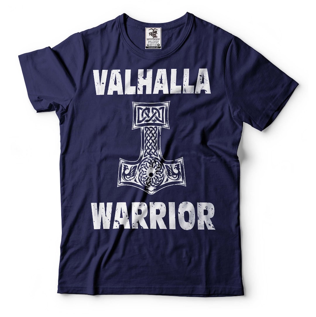Men's Valhalla T-shirt Valhalla Warrior Tee Viking Warrior T-shirt ...